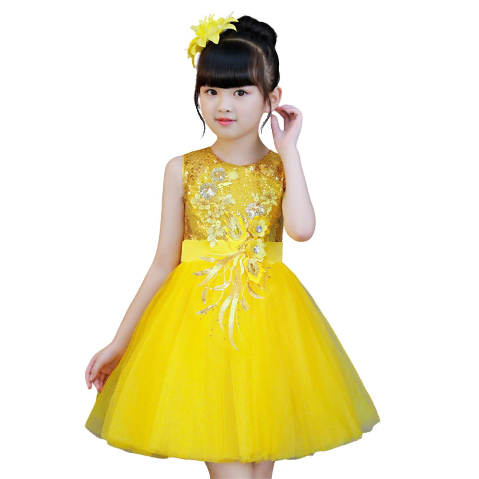Favoffer Flower Girl Sequin Dress Kids Party Birthday Christmas Dresses ...
