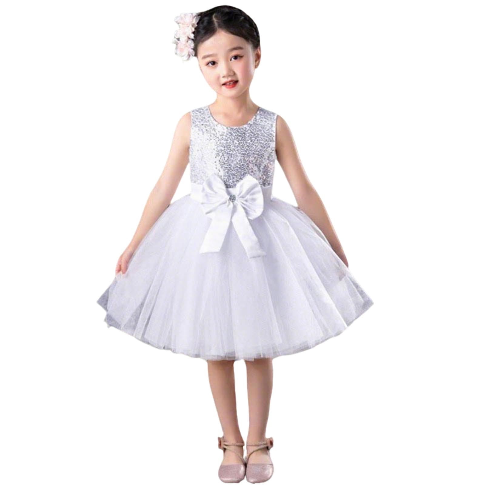 Favoffer Flower Girl Sequin Dress Kids Party Birthday Christmas Dresses ...