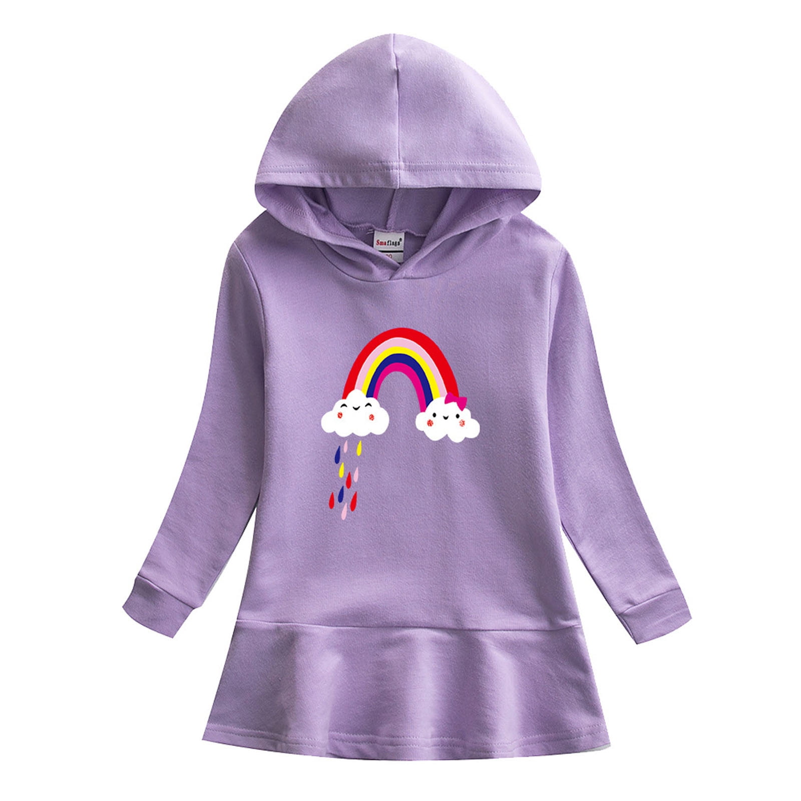 Favoffer Girls Cotton Long Sleeve Casual Appliques Jersey Dresses ...