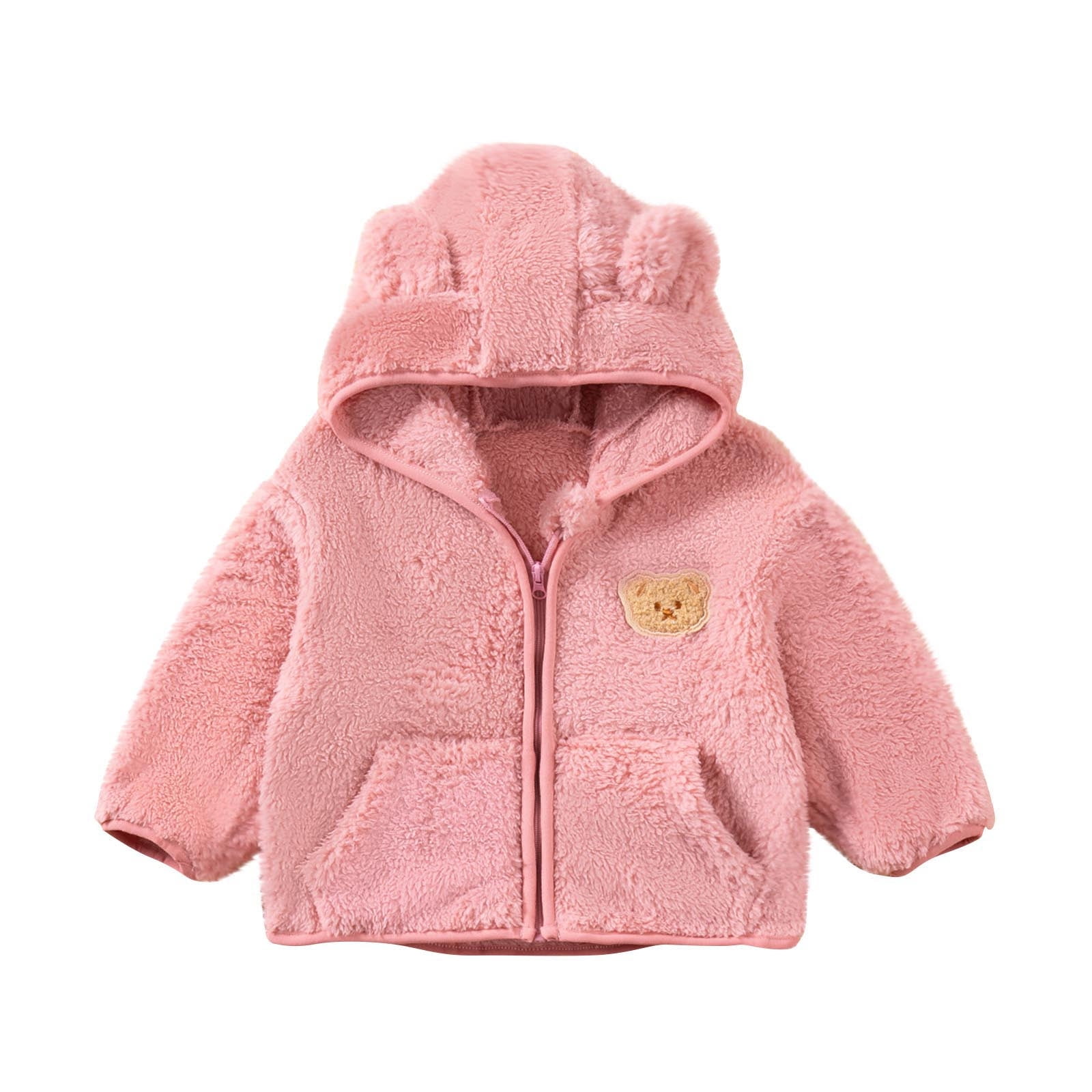 Favoffer Girls' Fleece Teddy Bear Graphic Hoodie Jacket Zip Up Teddy ...