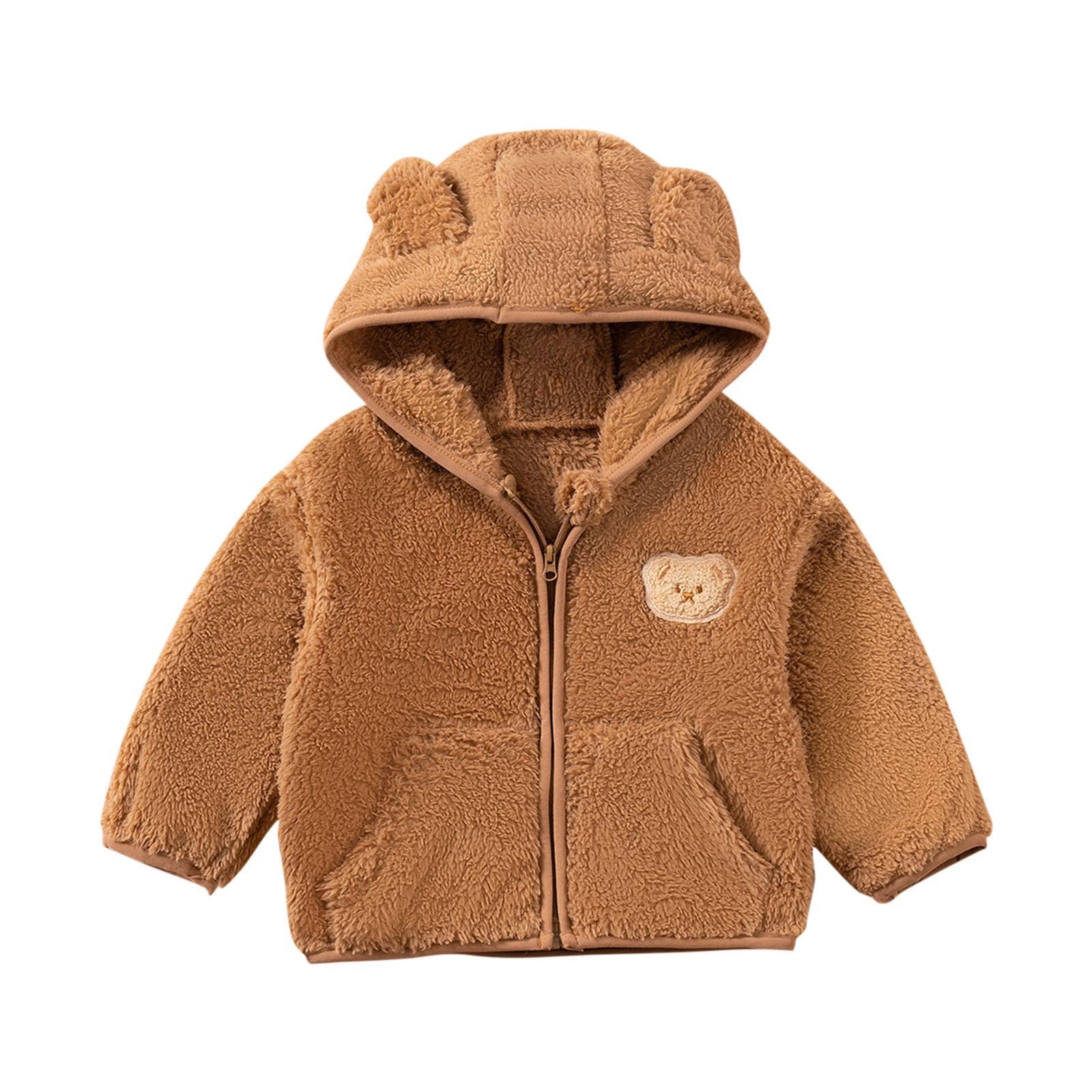 Favoffer Girls' Fleece Teddy Bear Graphic Hoodie Jacket Zip Up Teddy ...