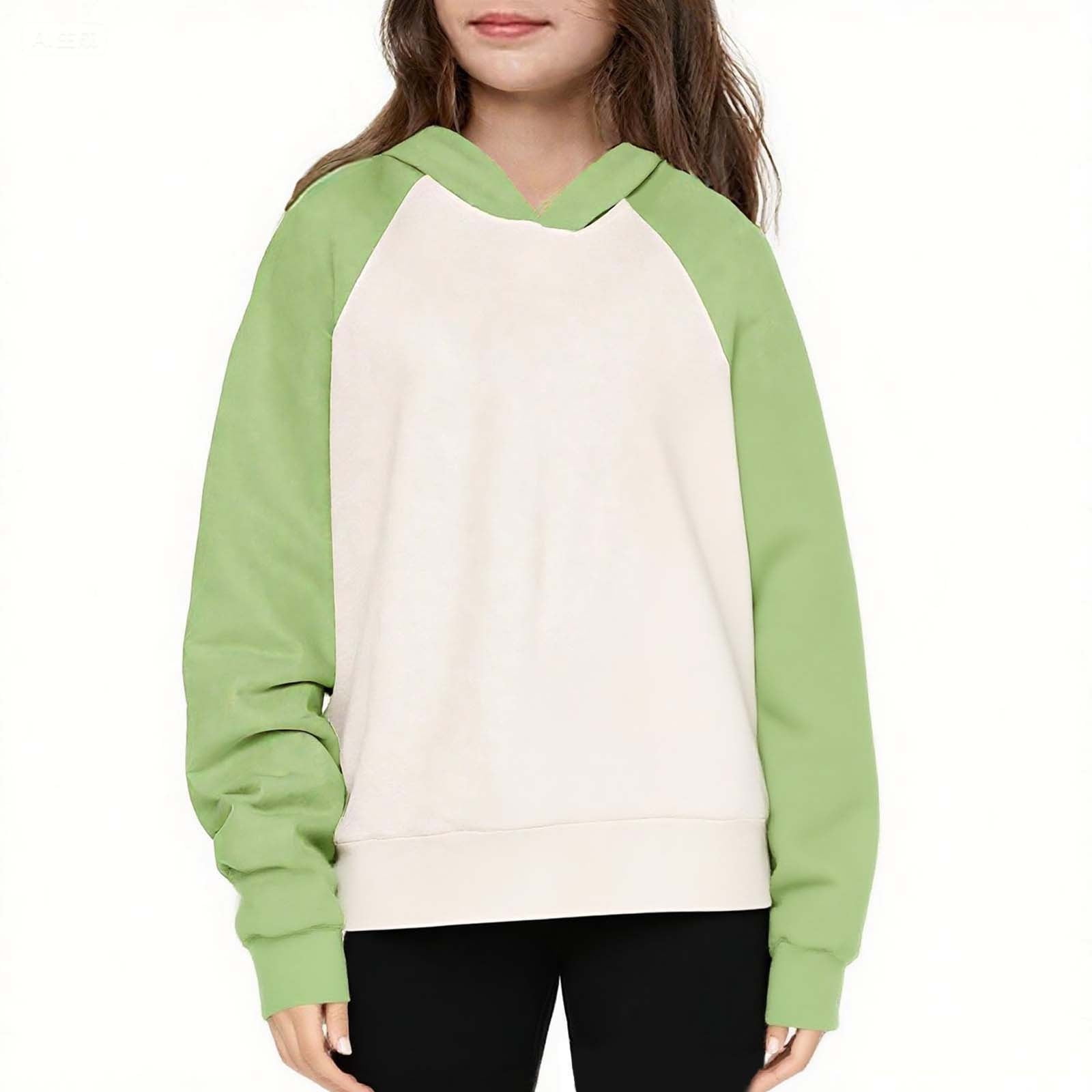 Favoffer Kids' Color-Block Raglan Hoodie Long Sleeve Pullover Sports ...