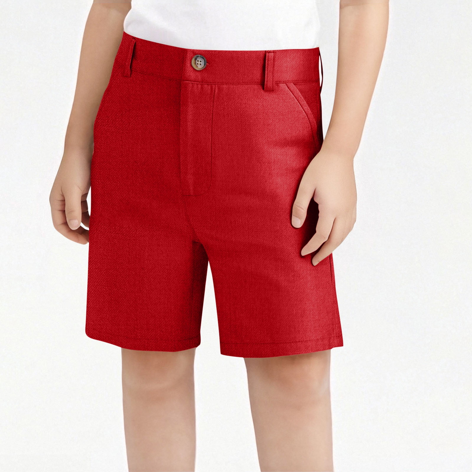 Favoffer Summer Unisex Kids Solid Color Shorts Mid-Rise Wrinkle-Resistant Suit Free Versatile ...
