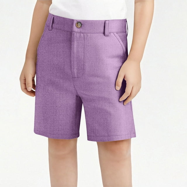 Favoffer Summer Unisex Kids Solid Color Shorts Mid-Rise Wrinkle-Resistant Suit Free Versatile ...