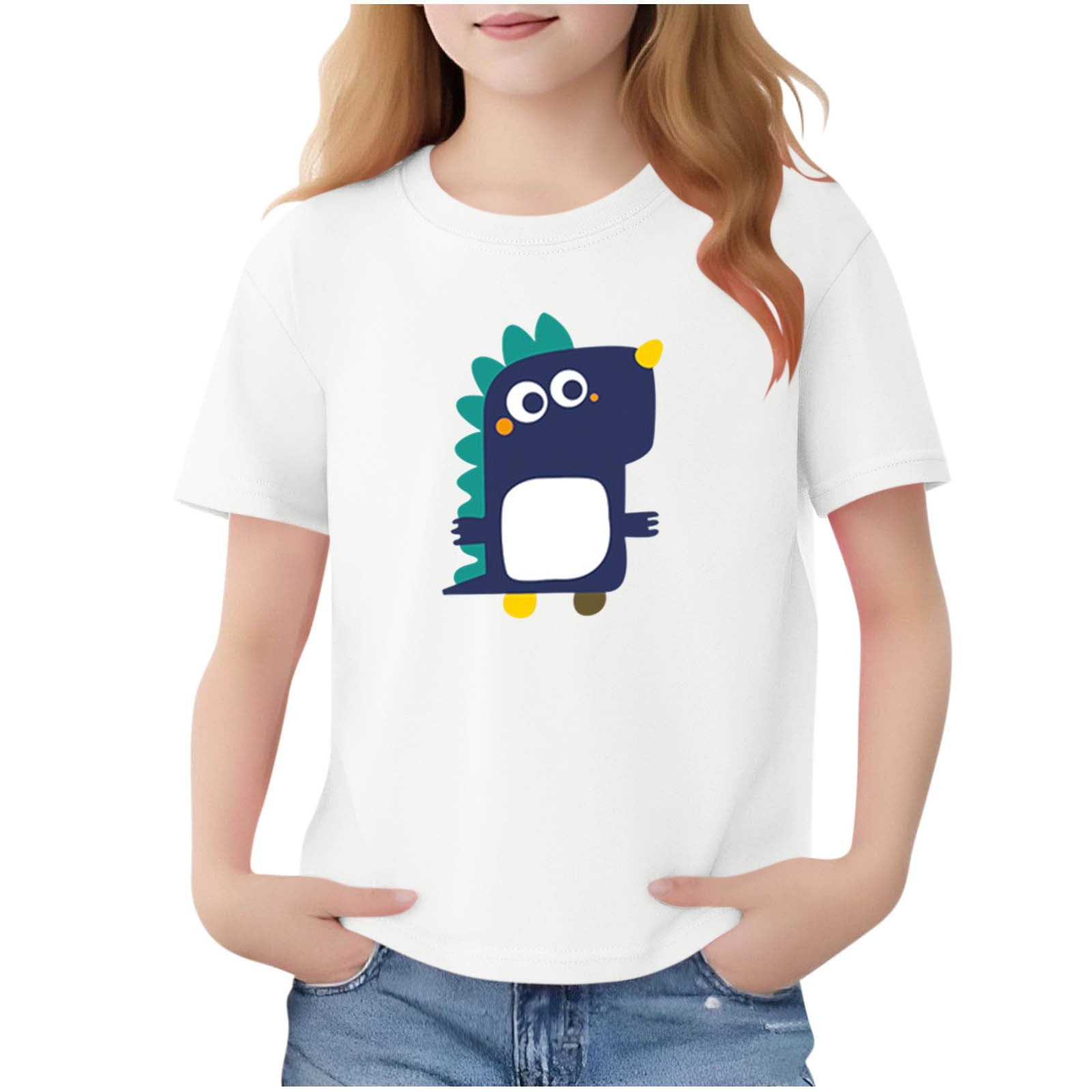 Favoffer Toddler Girls Short Sleeve Tee Summer Bunny Print Cute Round ...