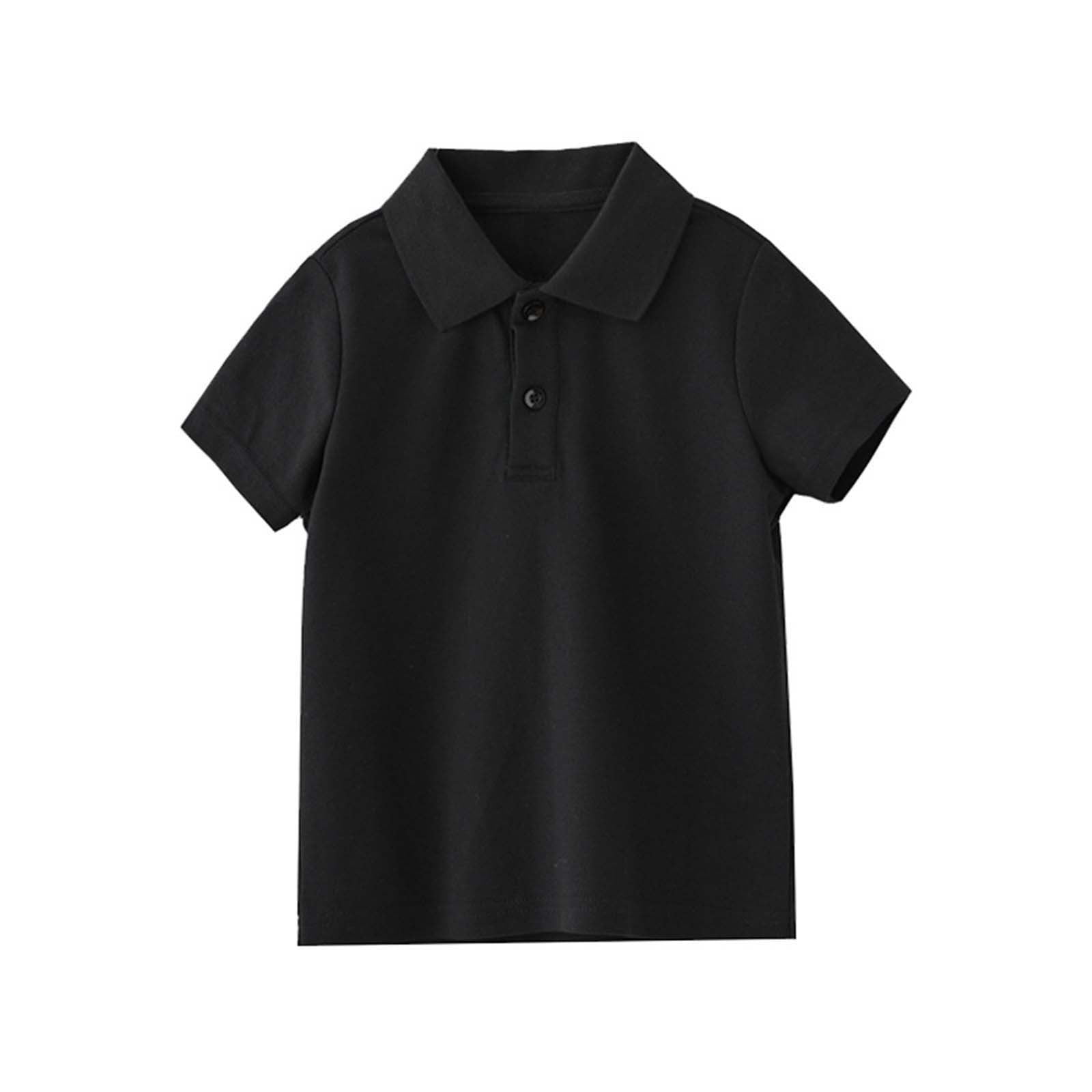 Favoffer Unisex Kids' Summer Solid Color Polo Shirt Short Sleeve Cotton ...