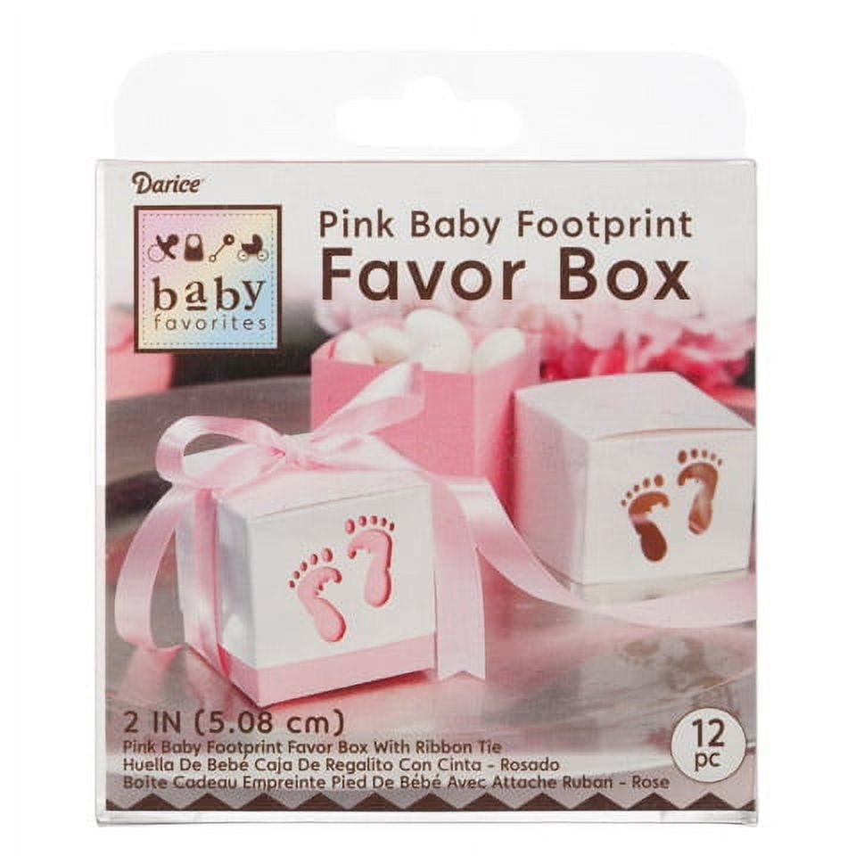 Favor Box - Baby Feet - Pink - 2 x 2 x 2 inches - 12 pieces - Walmart.com