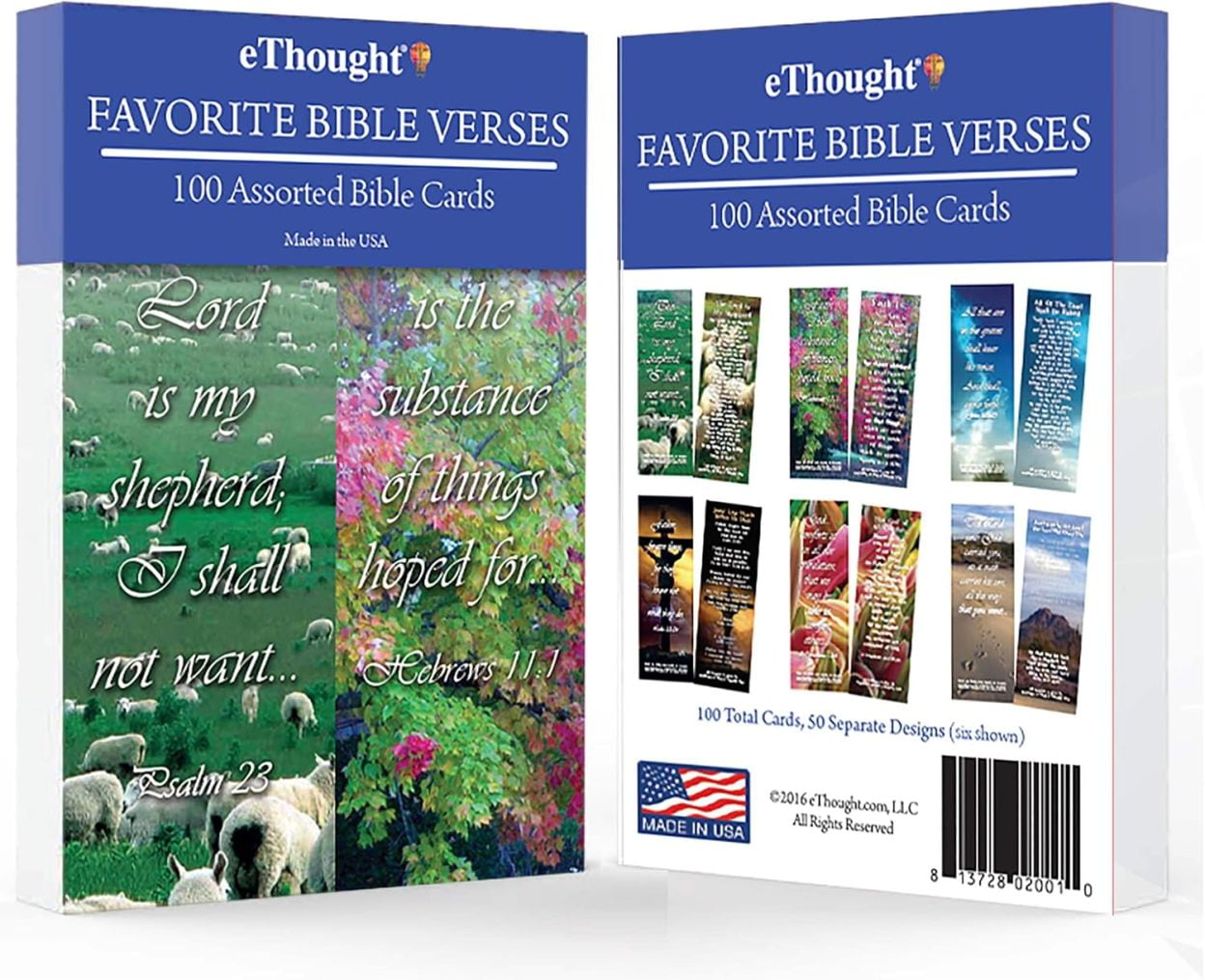 Favorite Bible Verses - 50 Designs - Pack of 100 Bible Reference Cards ...