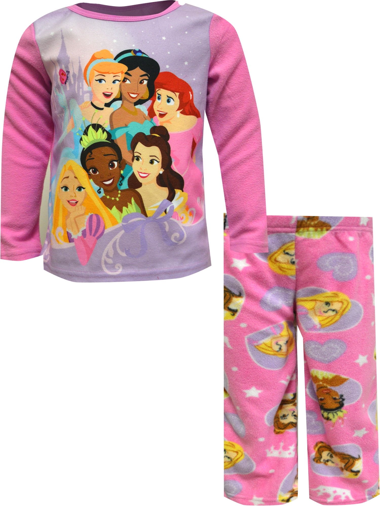 Favorite Characters Girls Disney Princesses Pink Fleece Pajama Set (10 ...
