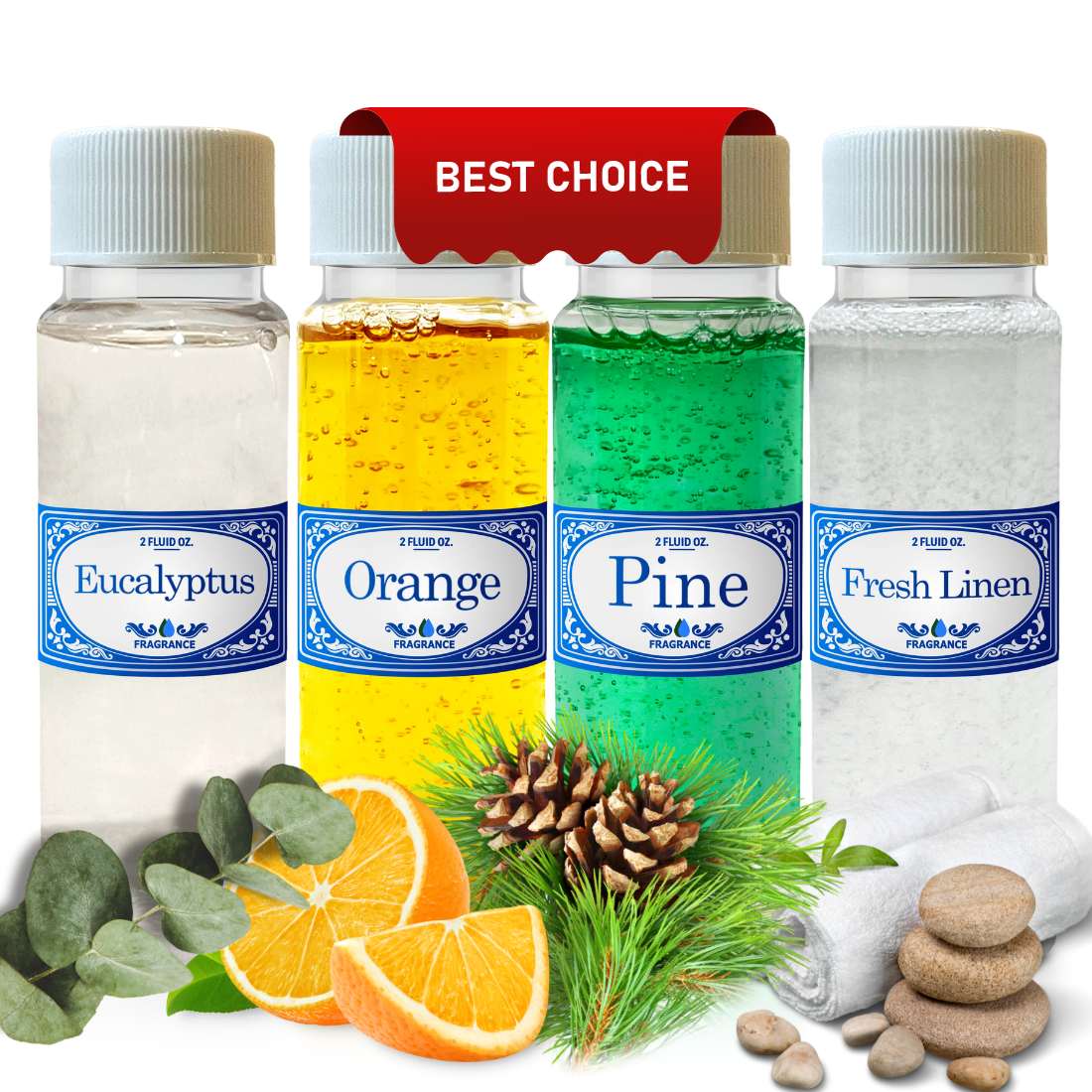 Concentrated Fragrance Oils Pack - Fresh Linen, Eucalyptus, Orange ...