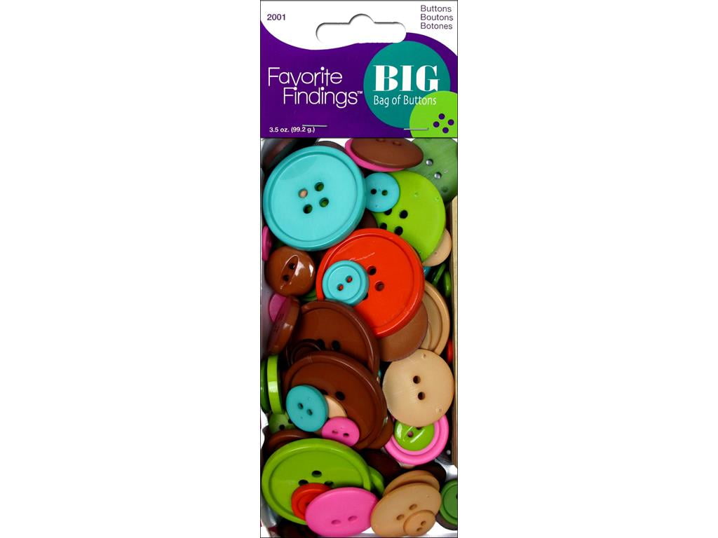 Favorite Findings Big Bag Of Etcetera Buttons, 3.5 Oz. - Walmart.com