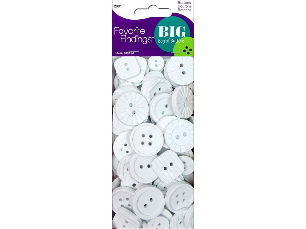 Favorite Findings Big Bag Of White Buttons, 4 Oz. - Walmart.com