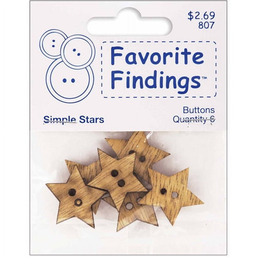 Favorite Findings Buttons 6/Pkg-Simple Stars - Walmart.com