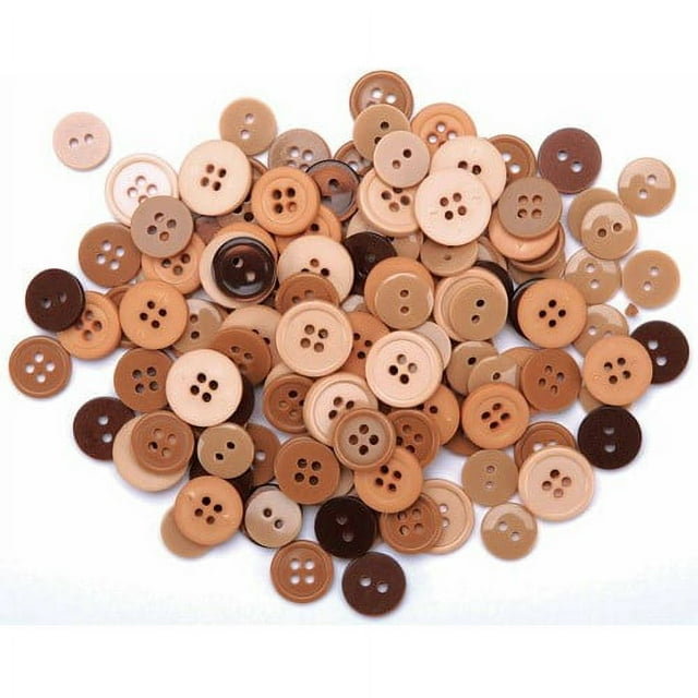 Favorite Findings Natural Round Sew Thru Buttons, 130 Count - Walmart.com