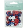 Favorite Findings Patriotic Round Sew Thru Buttons, 130-Count, Red ...