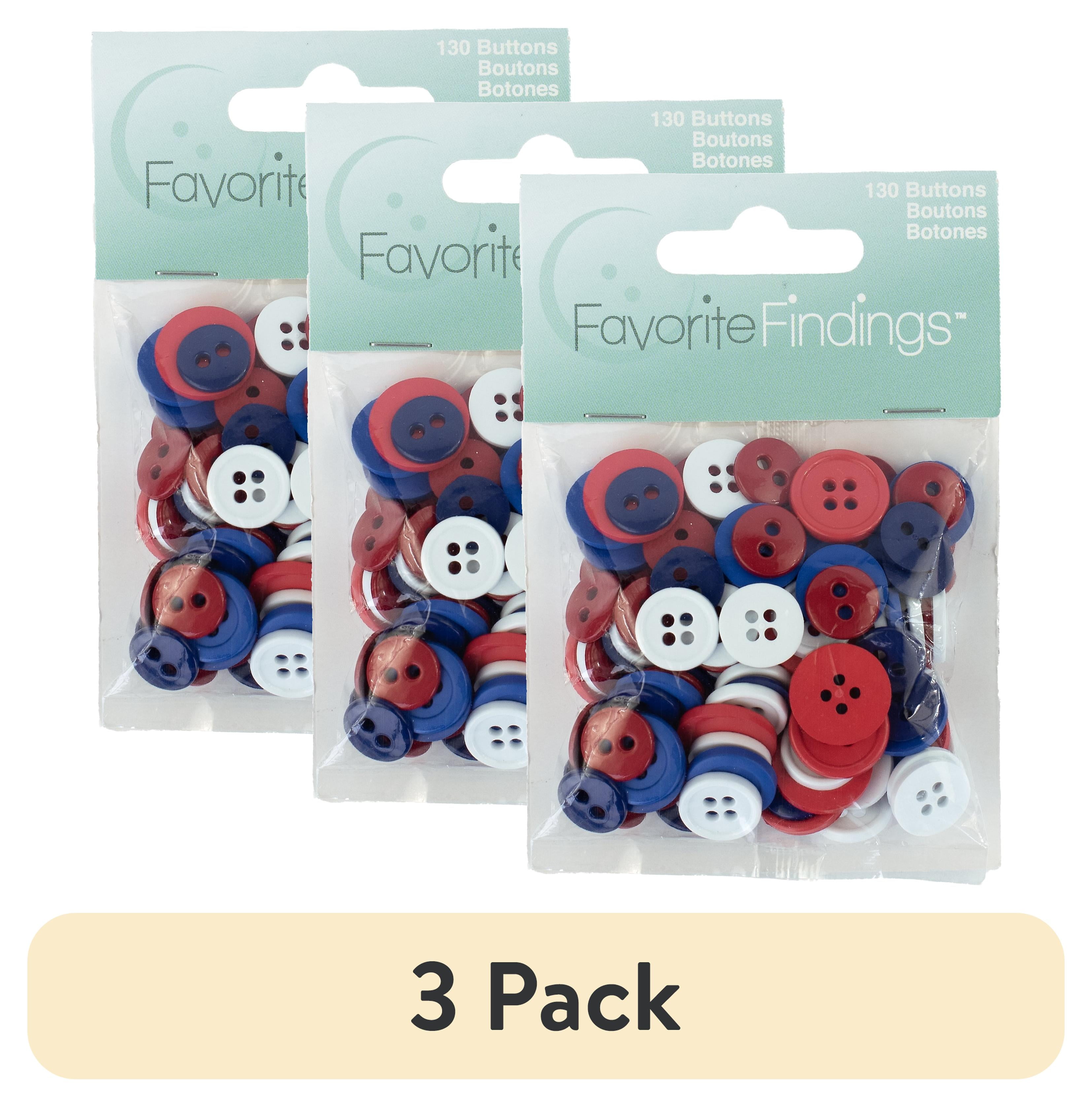 (3 pack) Favorite Findings Patriotic Round Sew Thru Buttons, 130-Count ...