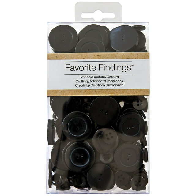 Favorite Findings Value Black Assorted Sew Thru & Shank Buttons, 4 ...