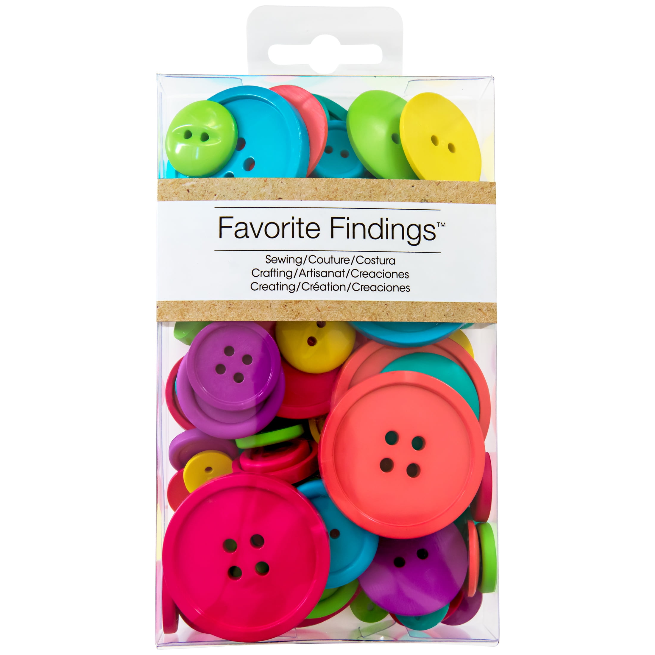 Favorite Findings Value Carnival Assorted Size Sew Thru Buttons, 31/2 ...