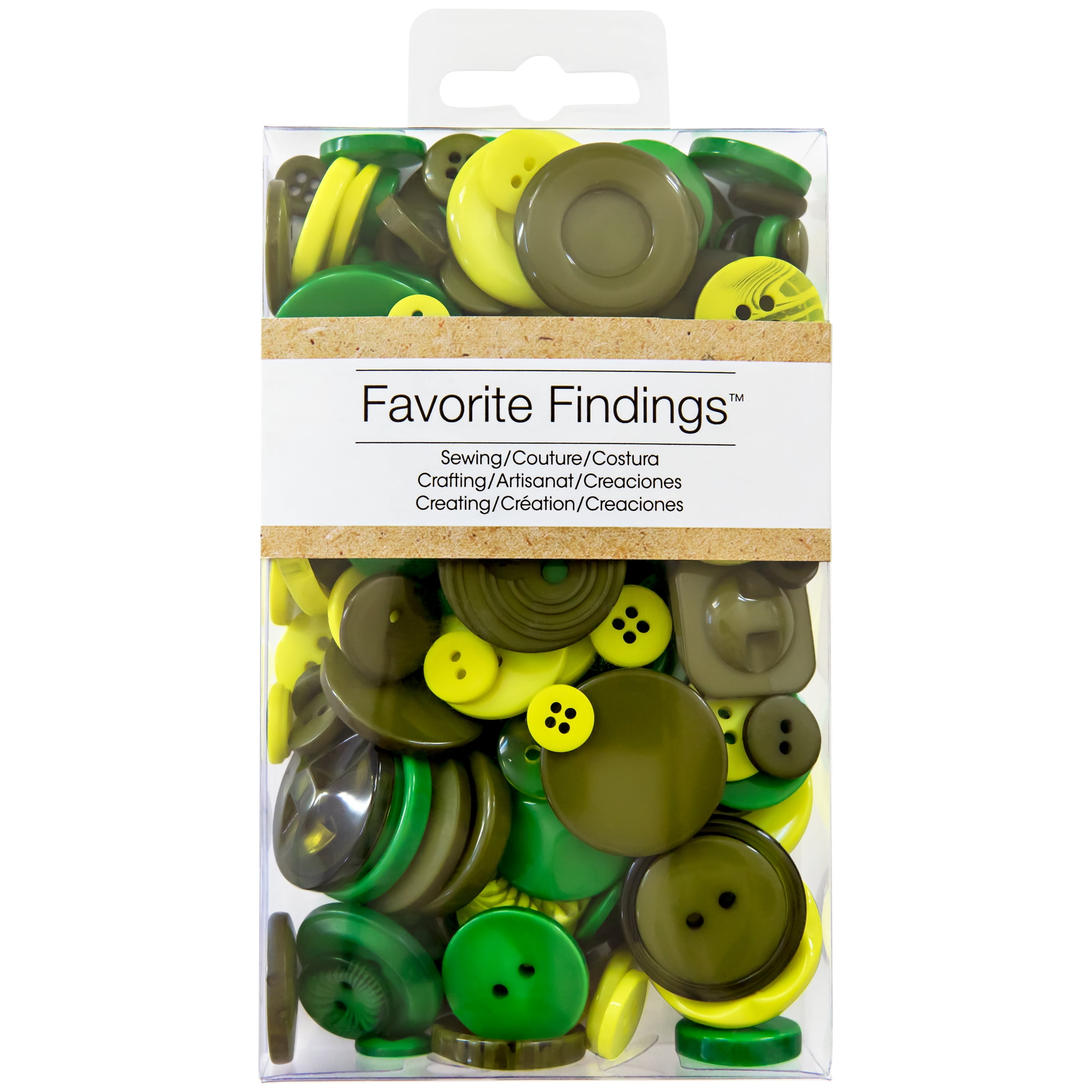 Favorite Findings Value Green Assorted Sew Thru & Shank Buttons, 4 ...