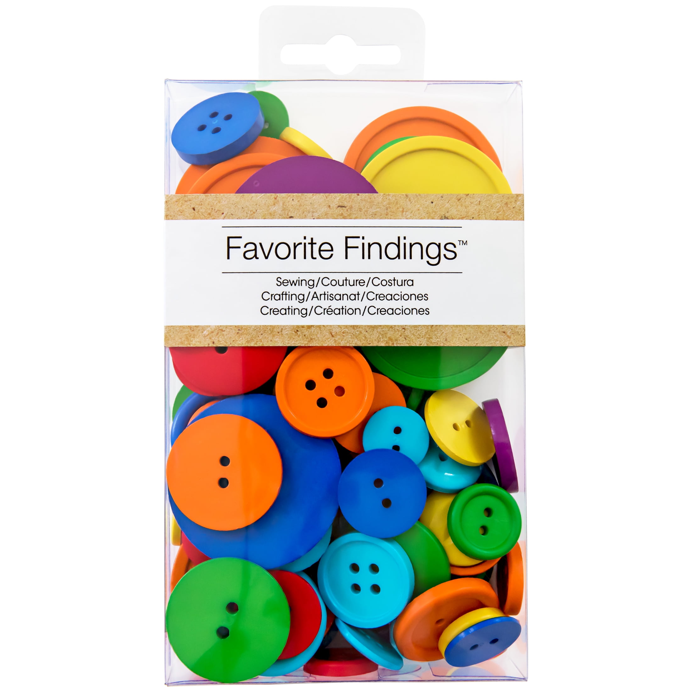 Favorite Findings Value Rainbow Assorted Size Sew Thru Buttons, 31/2 ...