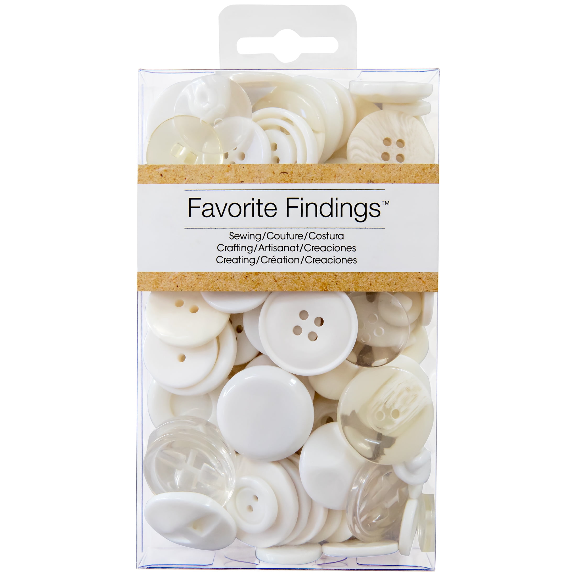 Favorite Findings Value White Assorted Sew Thru & Shank Buttons, 4 ...