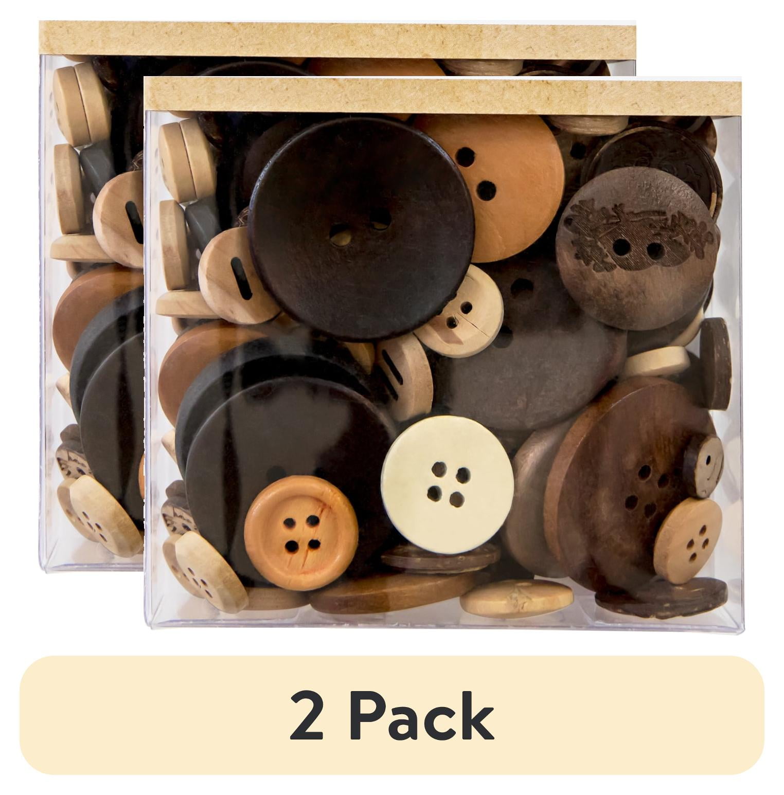 (2 pack) Favorite Findings Value Wood Assorted Size Sew Thru Buttons ...