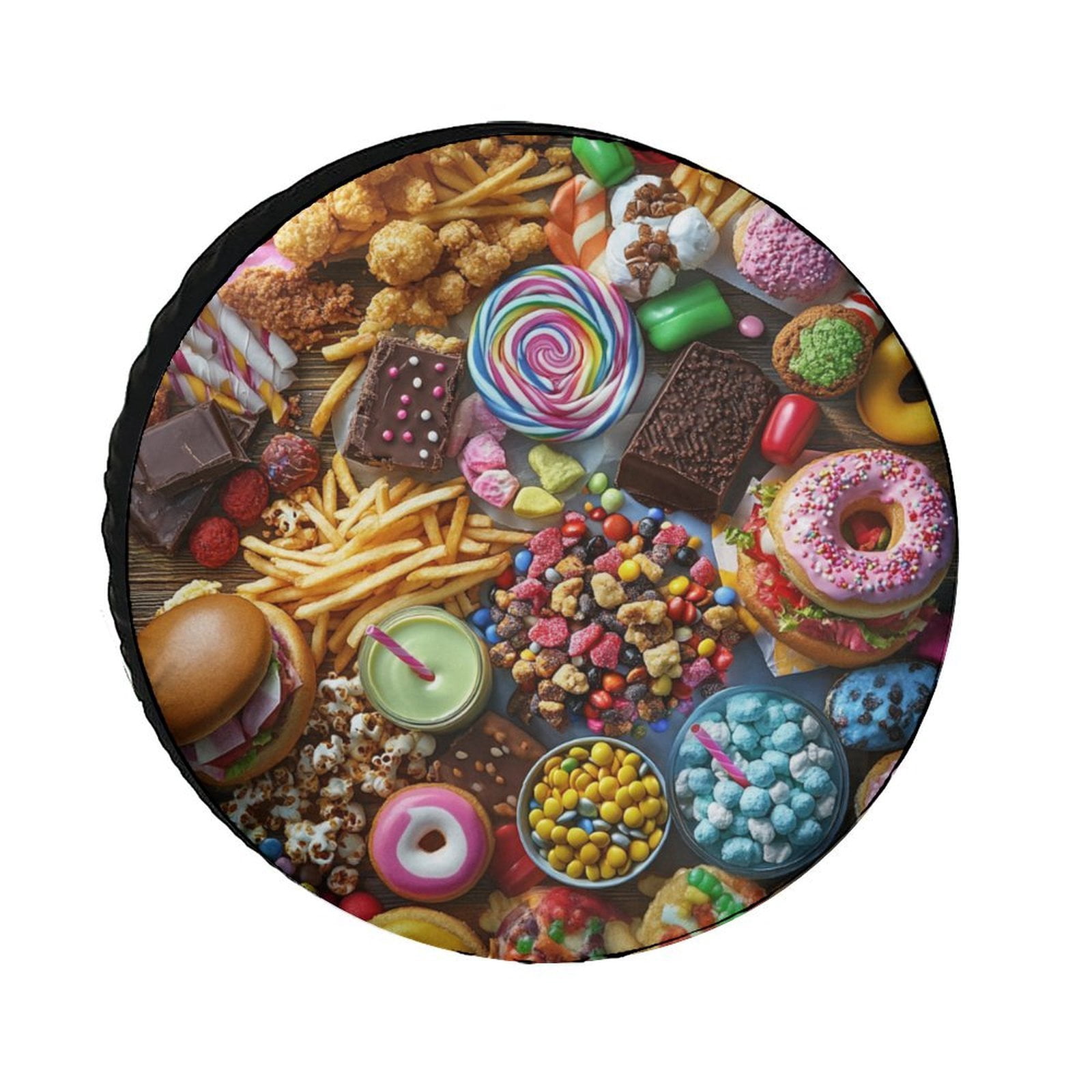 Favorite Foods Heavy Duty Spare Tire Cover Burger Fries Donut Junk Fast ...