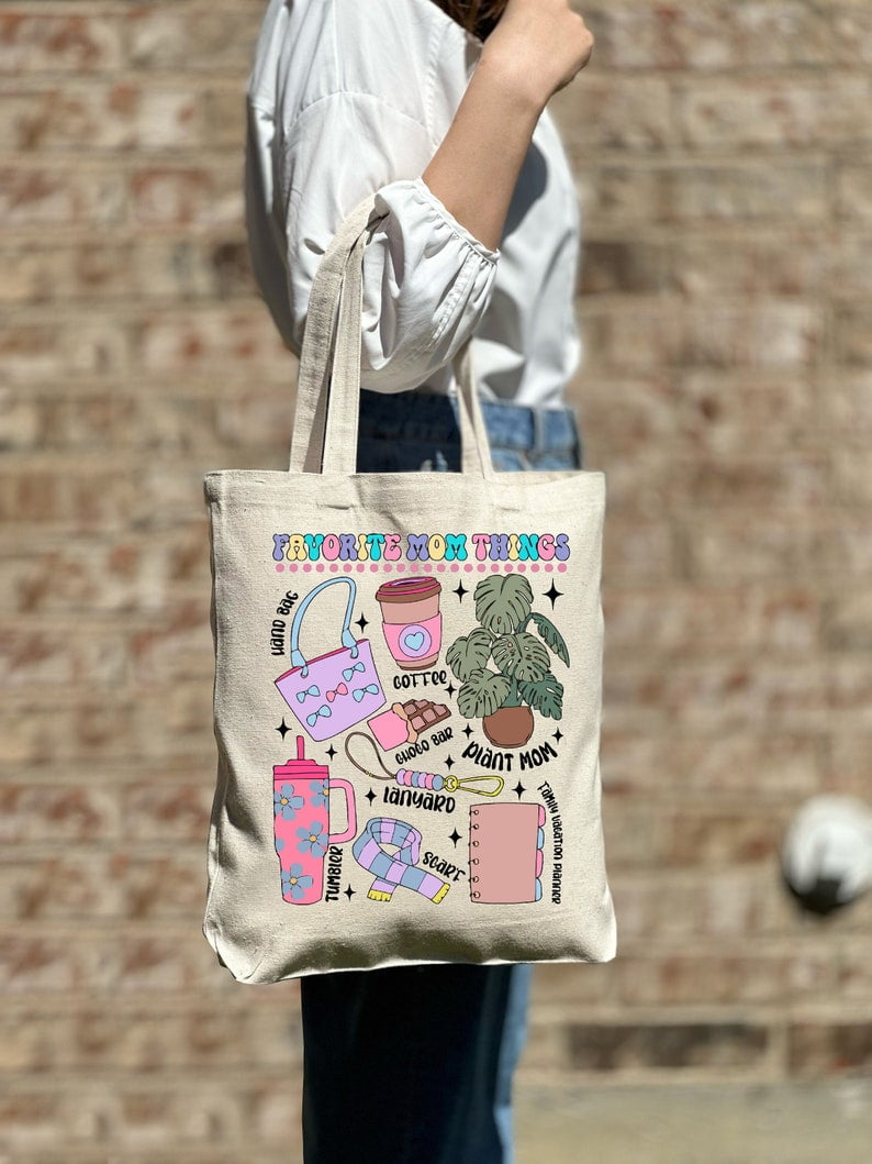 Favorite Mother Things Tote Bag,Funny Mom Tote Bag,Mother's Day Gift ...