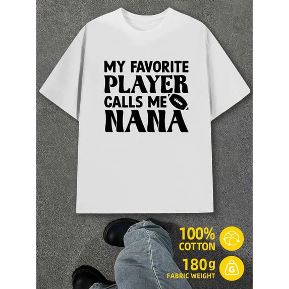 Favorite Player Calls Me men's white 180G 100% Cotton All-season ...