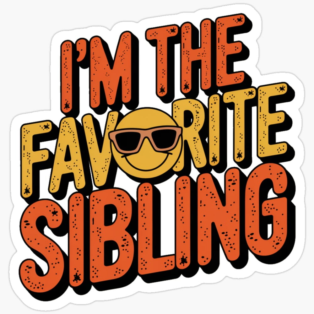 Favorite Sibling Bold Text Design Stickerphone Decal Water Bottle ...