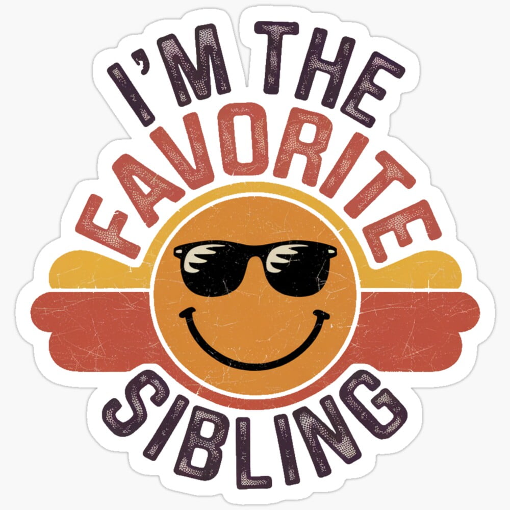 Favorite Sibling Retro Sunburst Design Stickerphone Decal Water Bottle ...