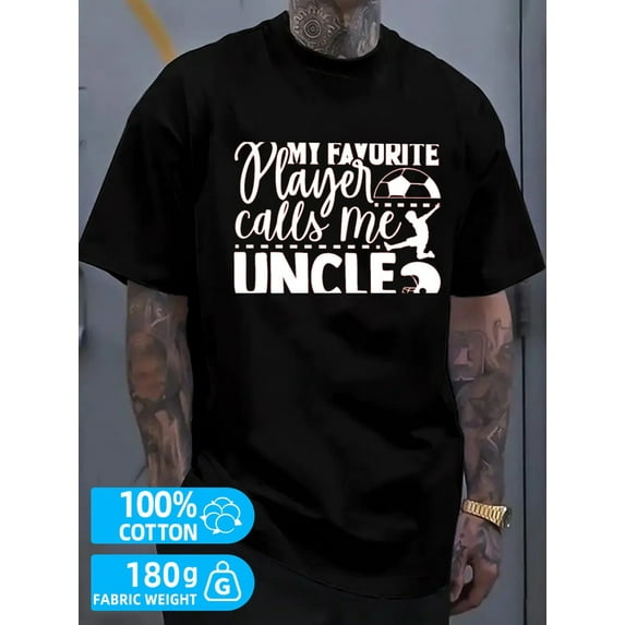 Favorite Soccer Uncle men's black 180G 100% Cotton t shirts For summer ...