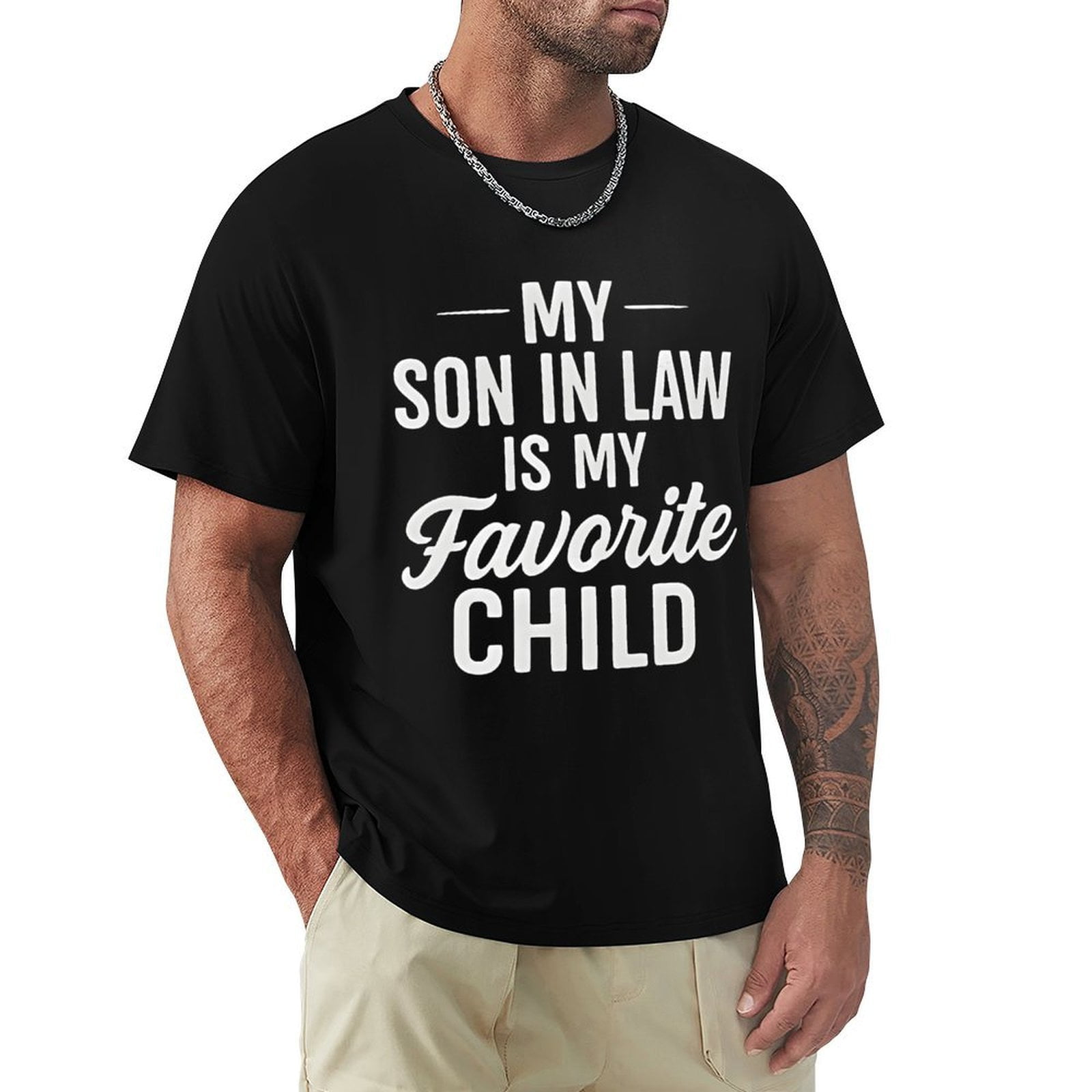 Favorite Son-In-Law Men's Cotton HD Print Short Sleeve T-Shirt Crew ...
