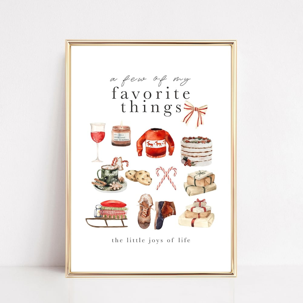 Favorite Things Noel Print, Modern Noel Decor, Cozy Winter Print ...