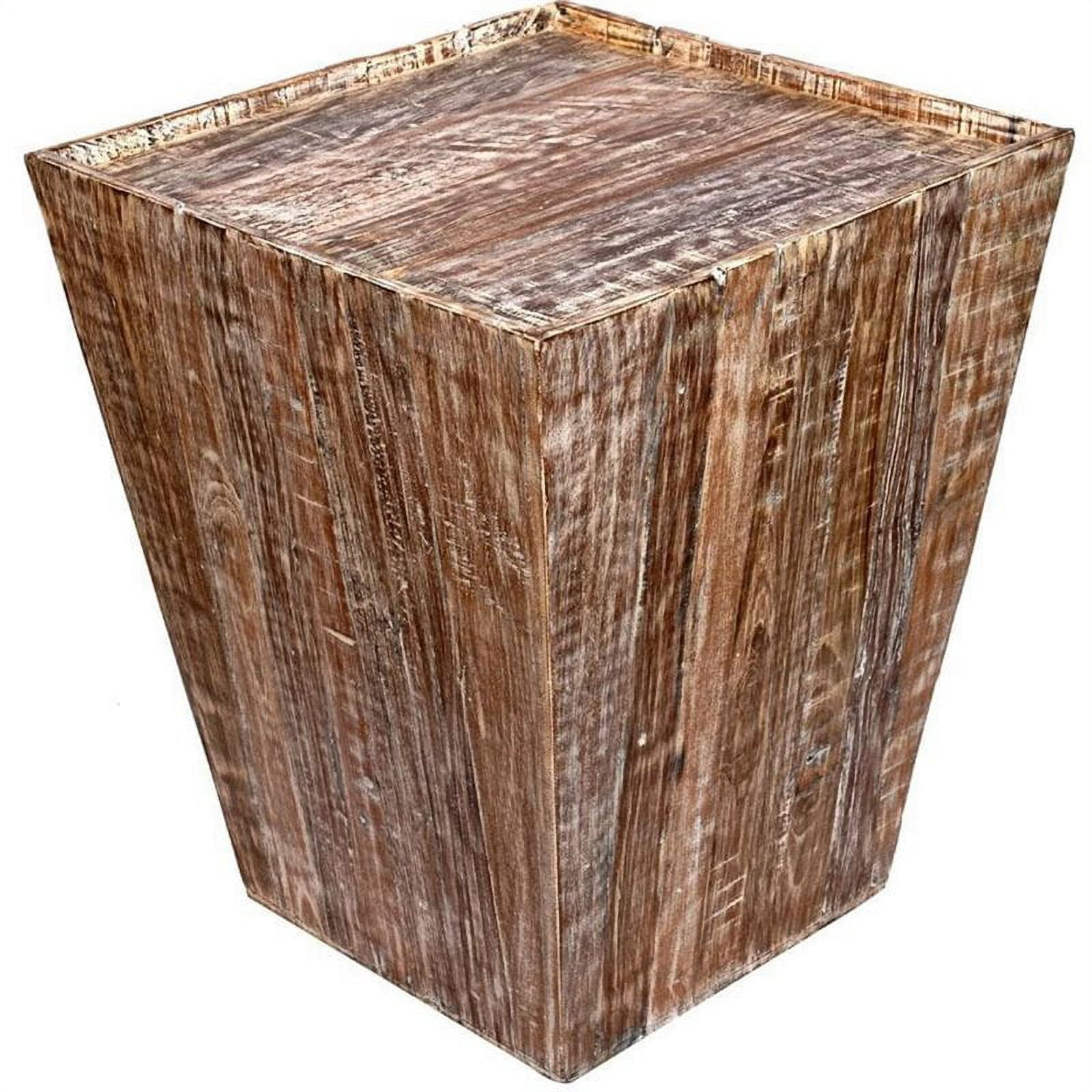 Favors Handicraft 18" Square Wooden Cone Shaped Accent Side Table in ...