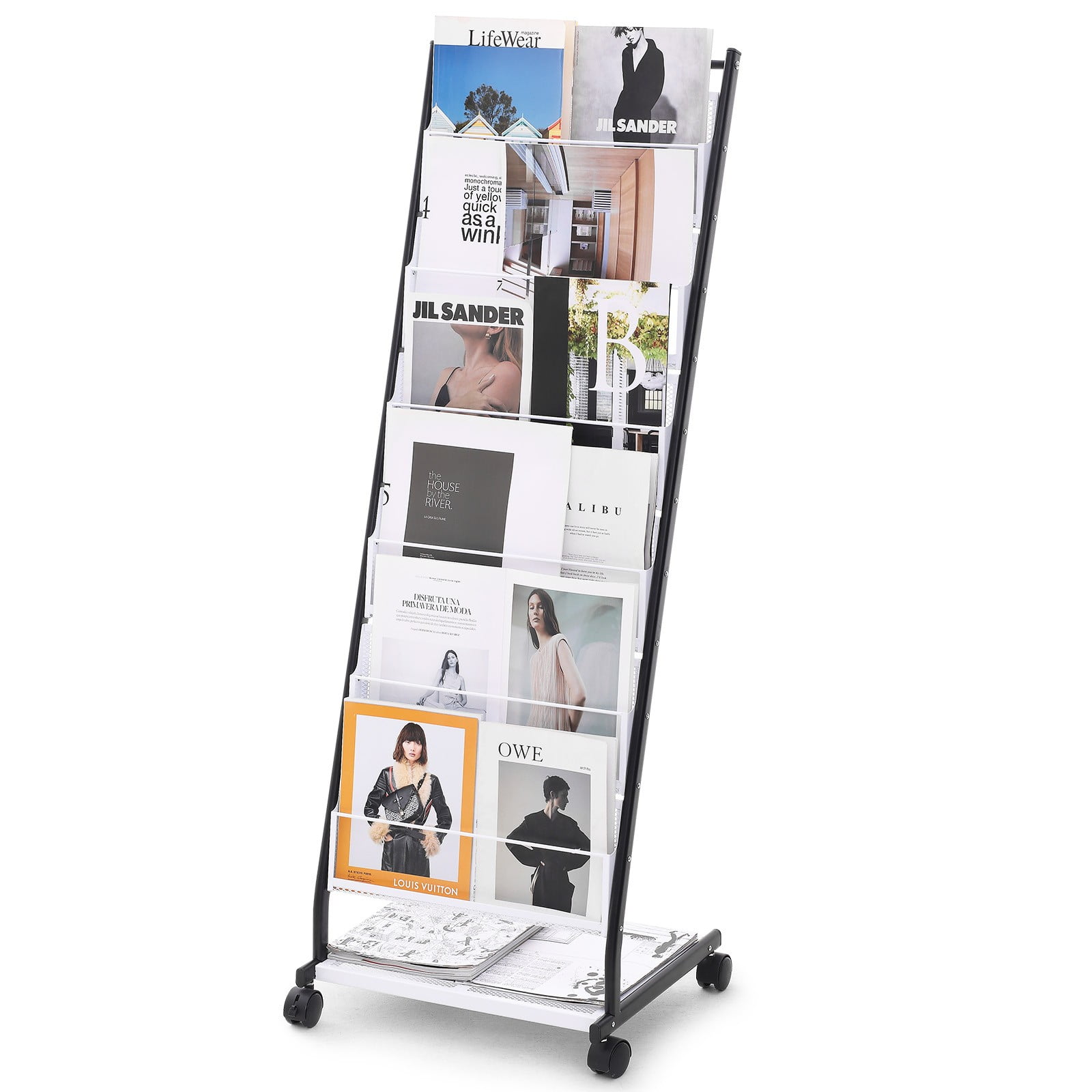 Favory Brochure Display Rack,6-Tier Magazine Literature Display Stand ...