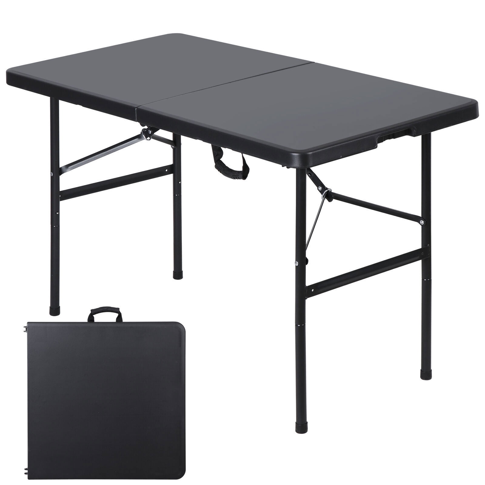 Favory Portable 4 Foot Plastic Folding Table, Small Indoor Outdoor ...
