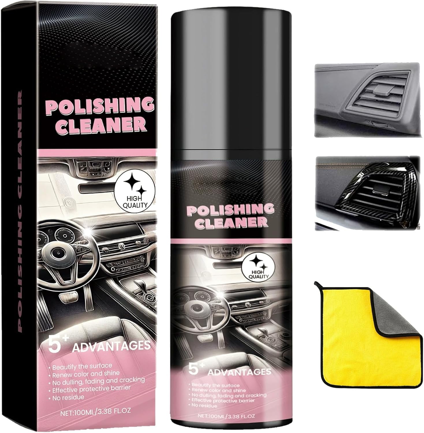 Favourcy Car Interior Protectant Spray, 2026 Polishing Cleaner Car ...