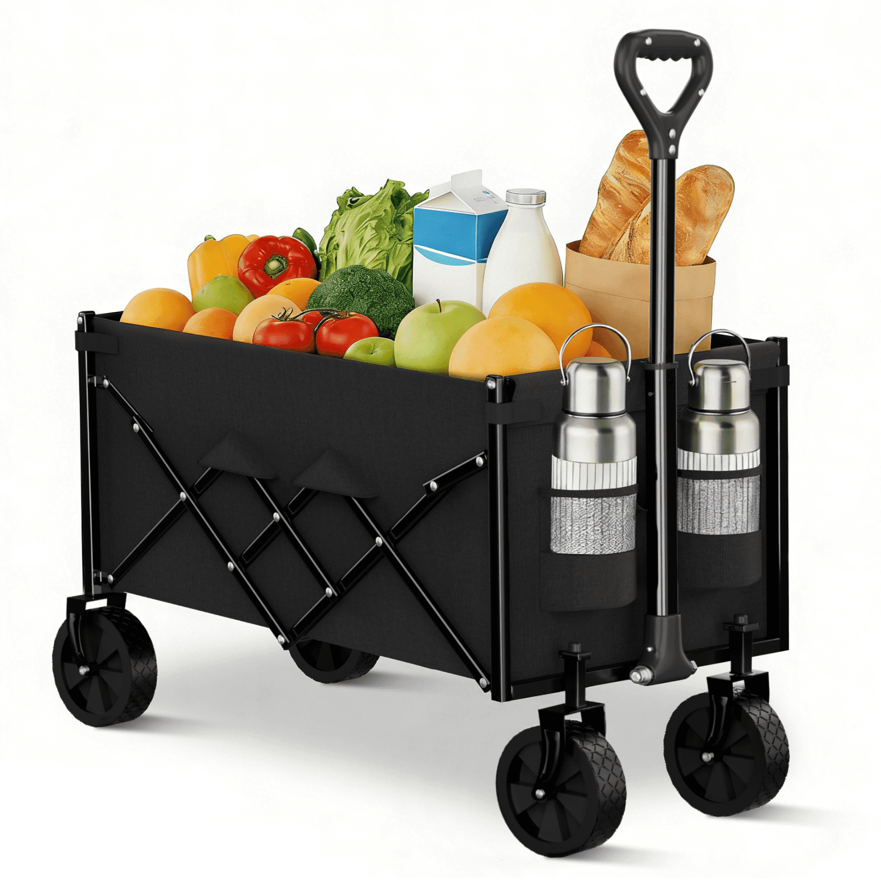 Favoyard Collapsible Wagon 100L & 330LBS, Portable Folding Wagons with ...