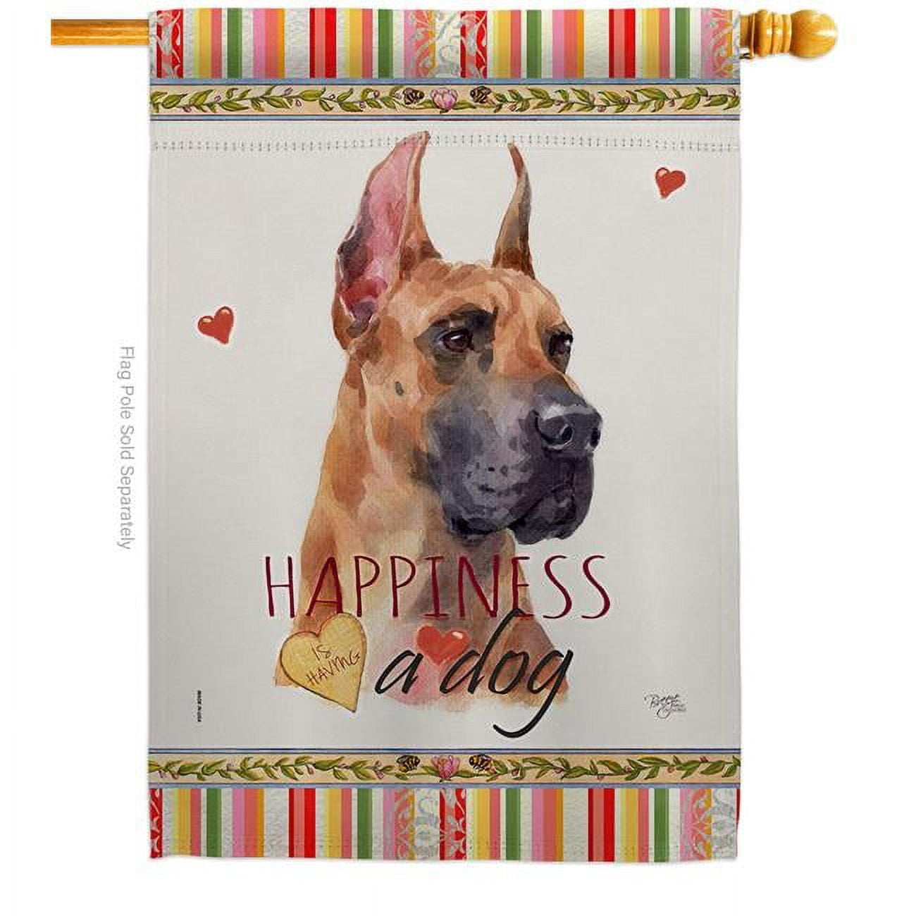 Fawn Great Dane Happiness Animals Dog 28 x 40 in. Double-Sided ...