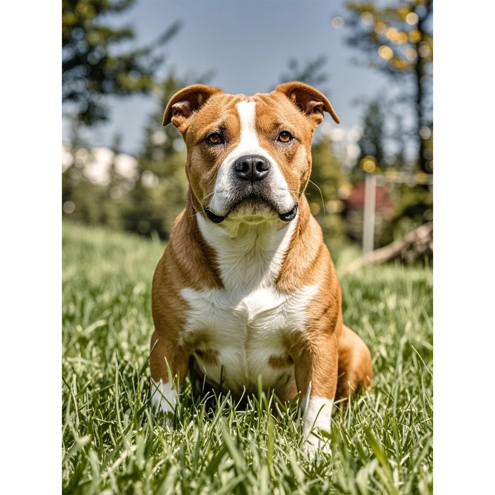 Fawn Staffordshire Bull Terrier Diamond Art 5D Diamond Painting DIY ...