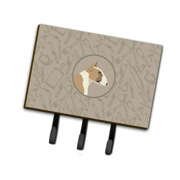 Fawn and White Bull Terrier in The Kitchen Leash Or Key Holder ...