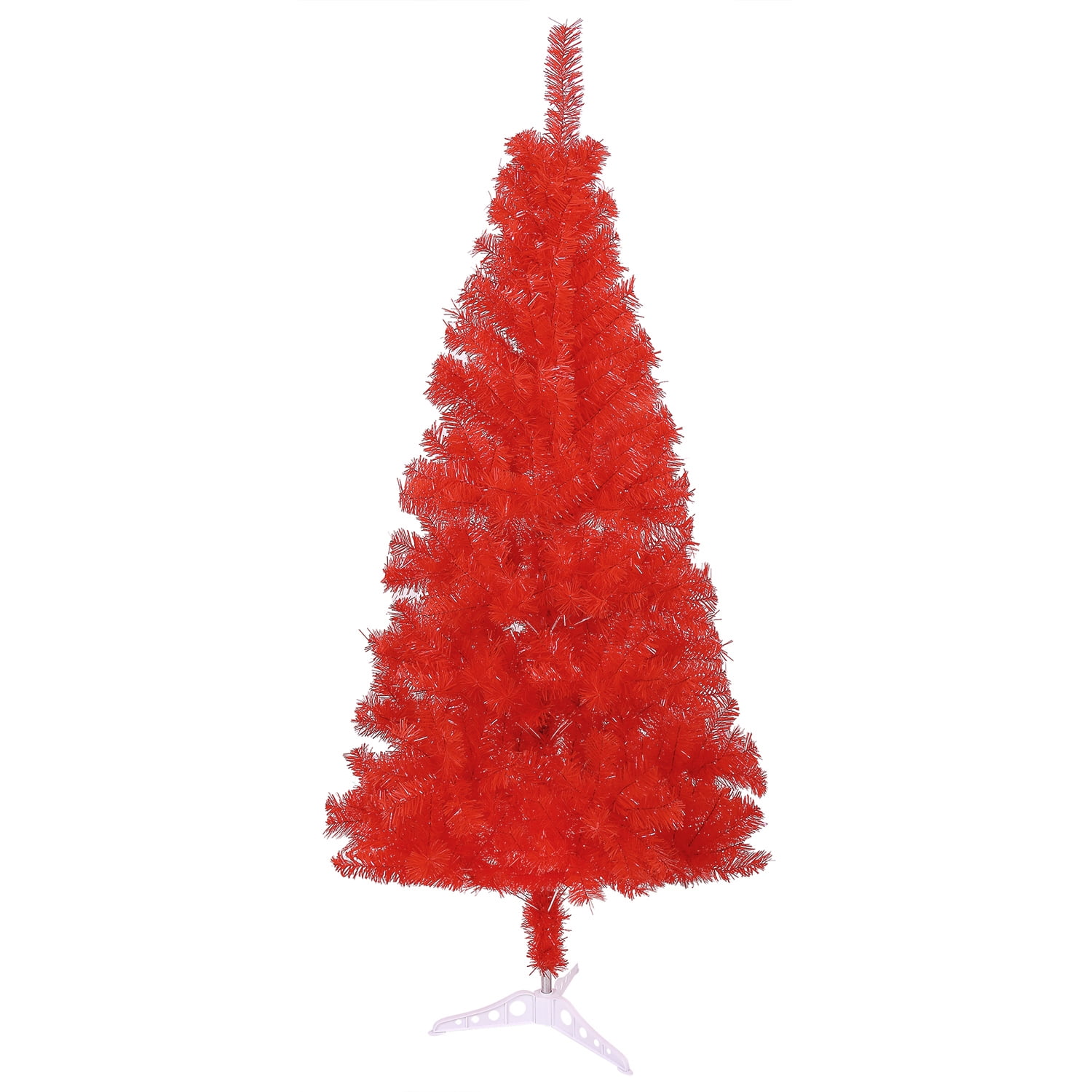 Fawyn 6ft Red Artificial Tinsel Christmas Tree with 450 Branch Tips ...