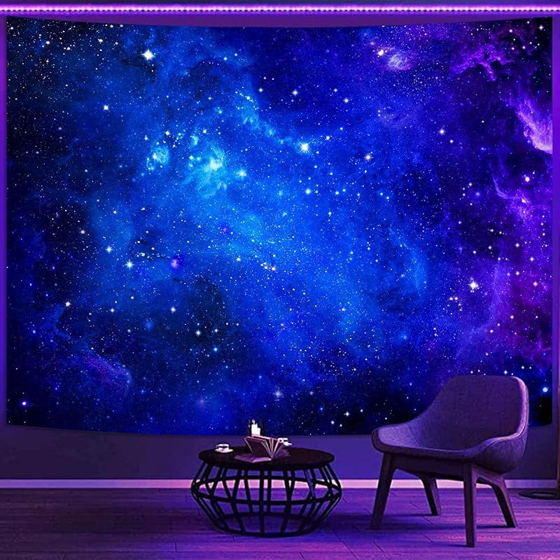 Faxdong Blacklight Galaxy Universe Space Tapestry, UV Reactive Starry ...