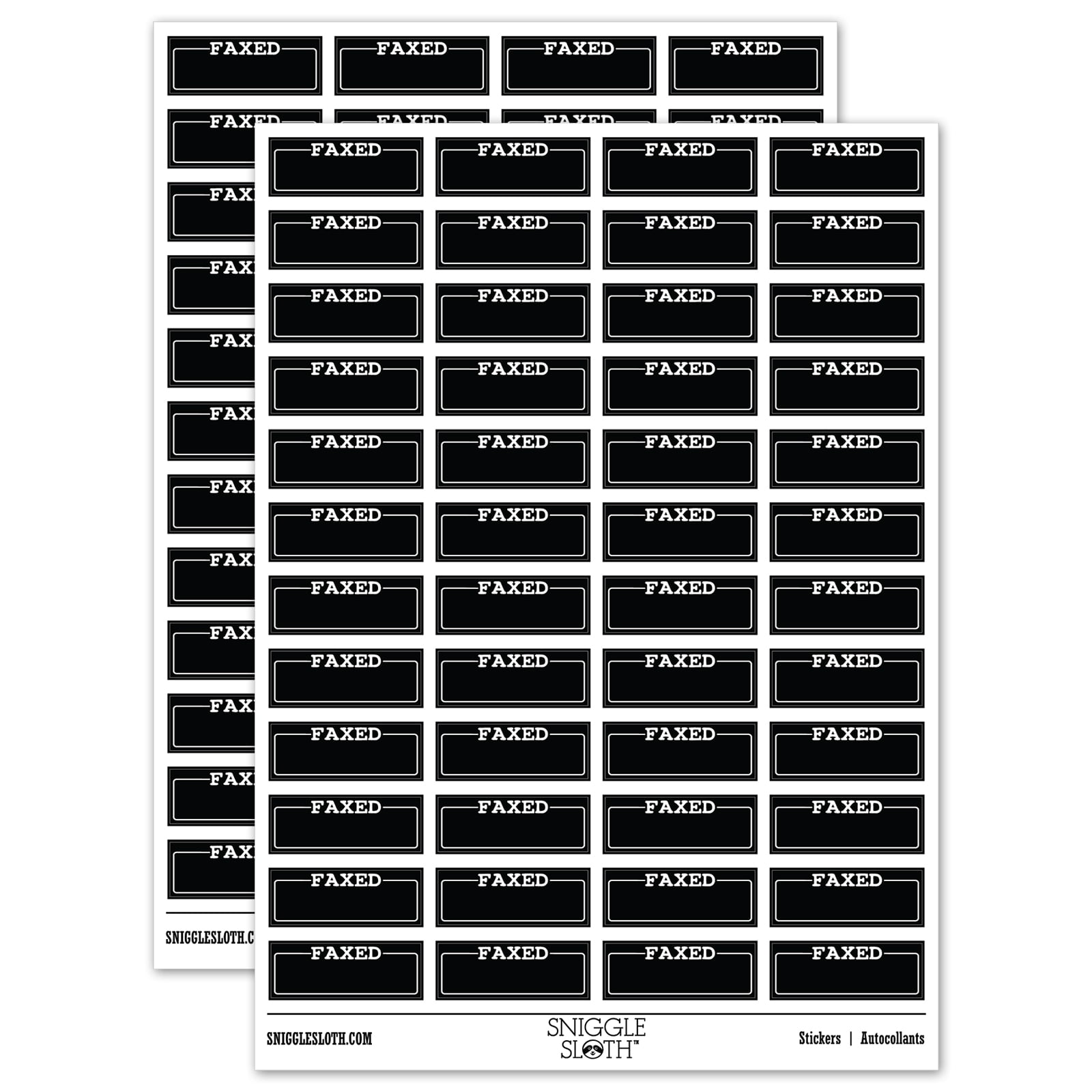 Faxed Blank Box for Date Signature Sticker Set - Black - Gloss Finish ...