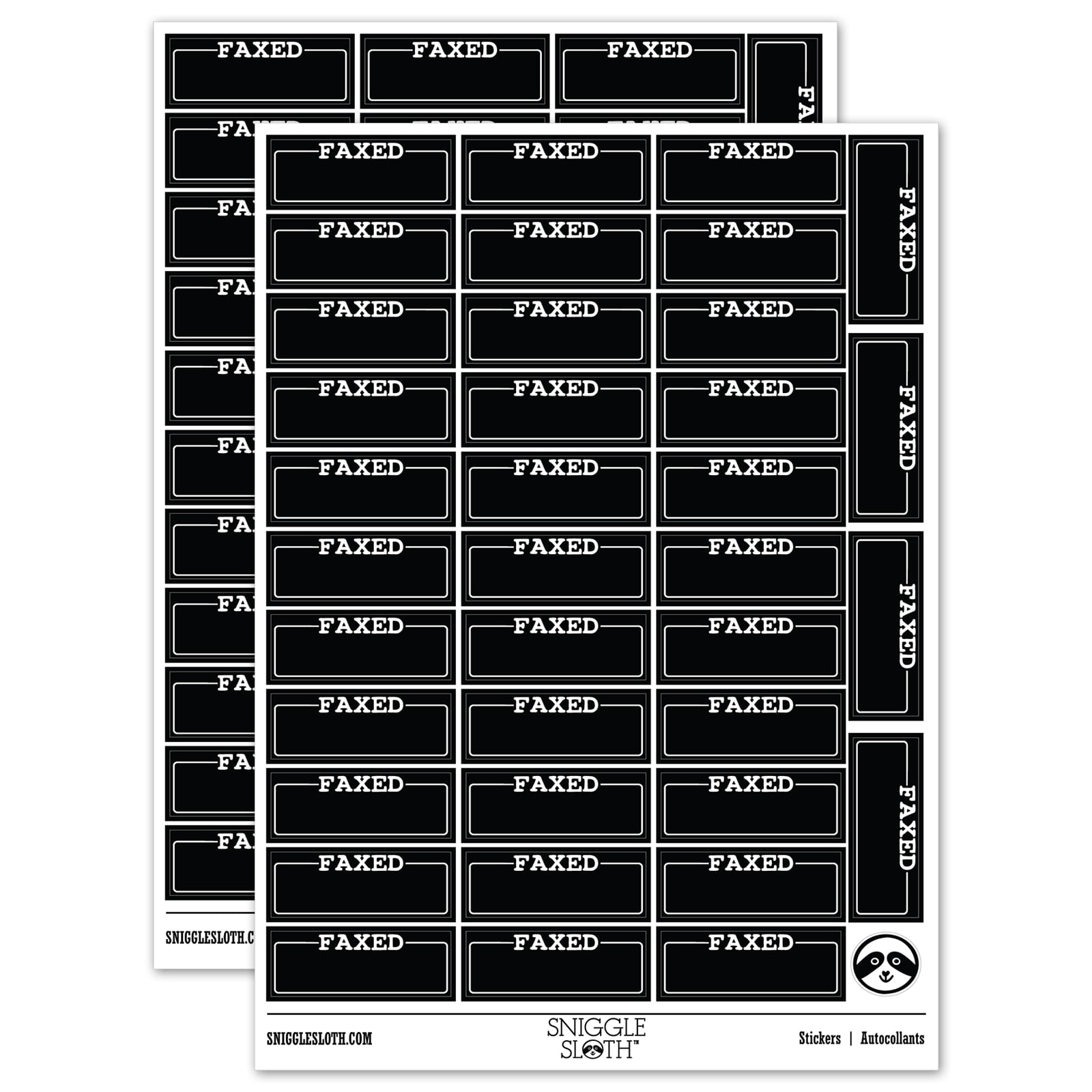 Faxed Blank Box for Date Signature Sticker Set - Black - Gloss Finish ...