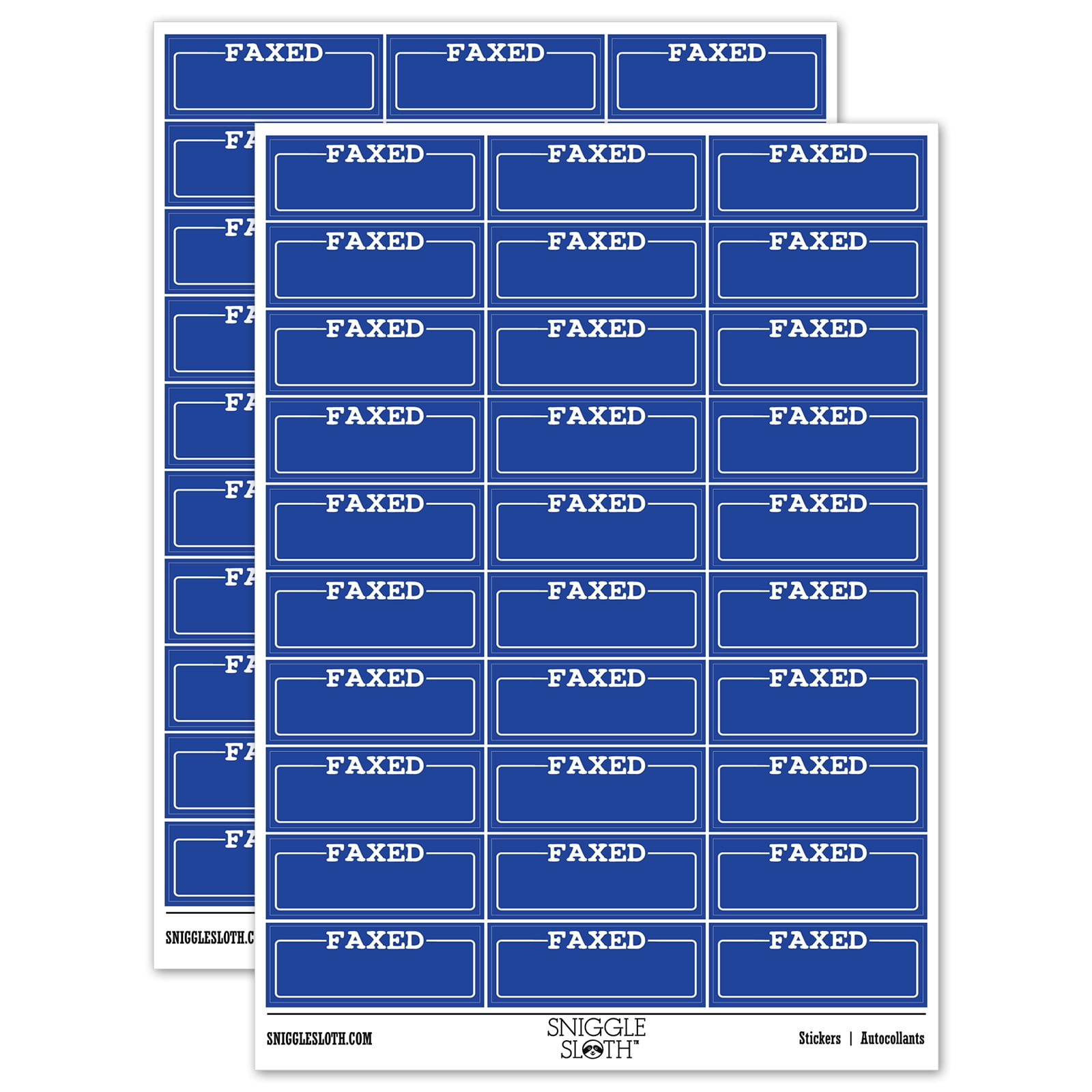 Faxed Blank Box for Date Signature Sticker Set - Dark Blue - Gloss ...