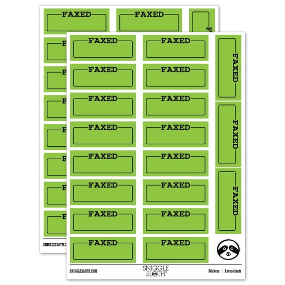 Faxed Blank Box for Date Signature Sticker Set - Light Green - Matte ...
