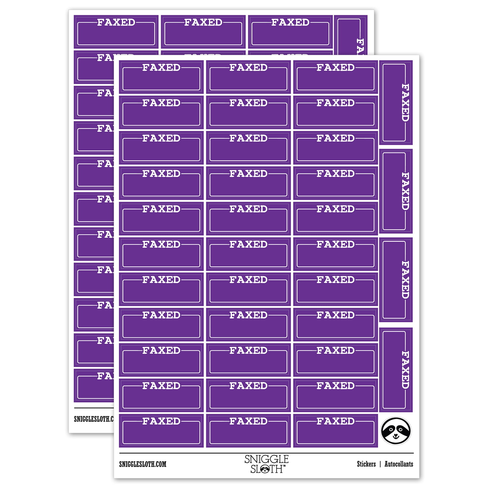 Faxed Blank Box for Date Signature Sticker Set - Purple - Gloss Finish ...