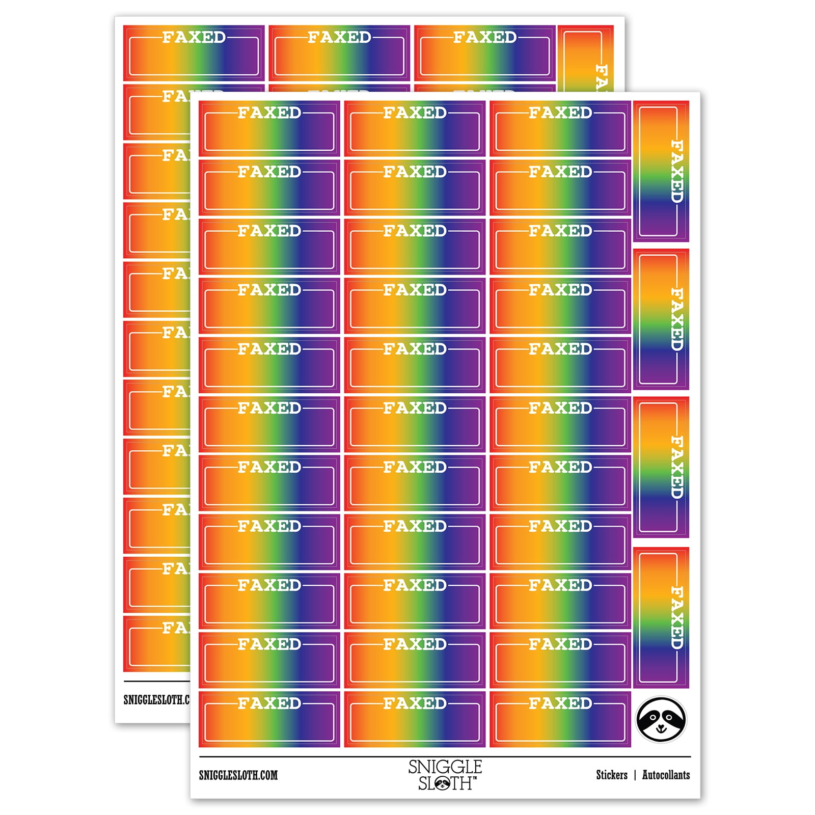 Faxed Blank Box for Date Signature Sticker Set - Rainbow - Gloss Finish ...